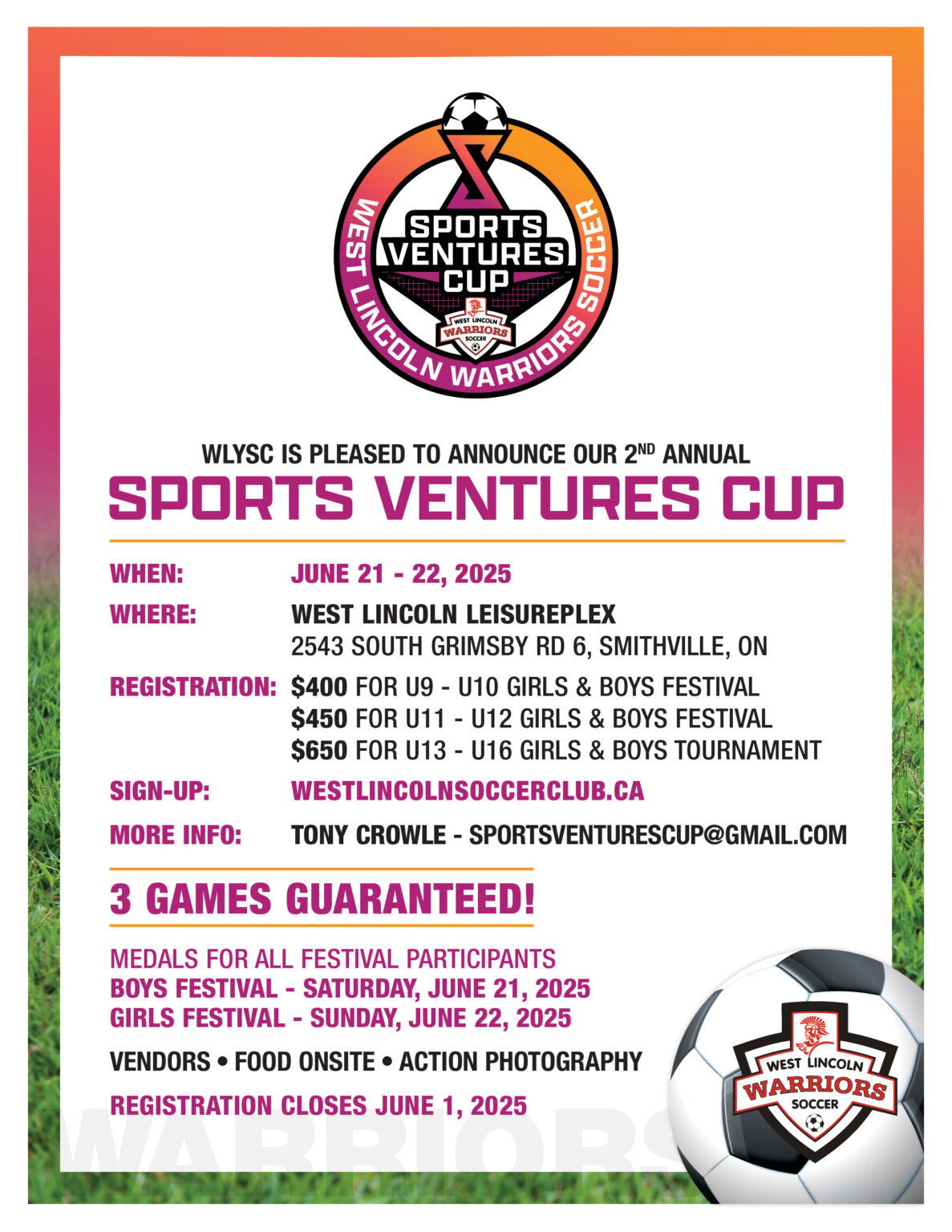 2025 Sports Venture Challenge Cup - West Lincoln Soccer Club